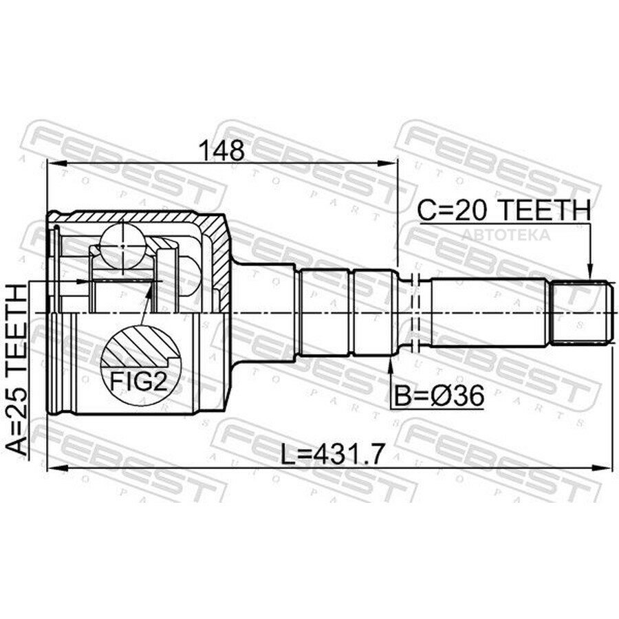 ШРУС TOYOTA CARINA FF AT21#/CT21#/ST215 1996.08-2001.12 внутр. прав. FEBEST 0111ST215RH