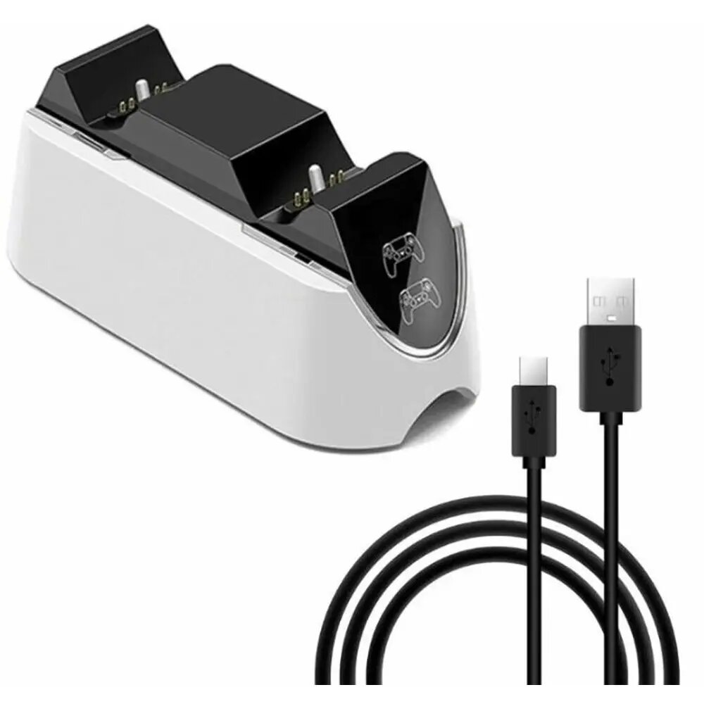 Зарядная станция Ielcplus для 2-х геймпадов Sony DualSense Белый