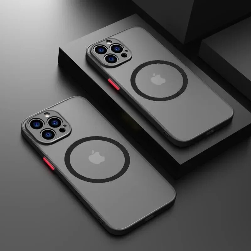 N52 Сильный магнит для iPhone 16, 15, 14, 13, 12, 12 Pro Max Plus, мини-чехол с беспроводной зарядкой для MagSafe, мягкая кожа, полный корпус камеры
