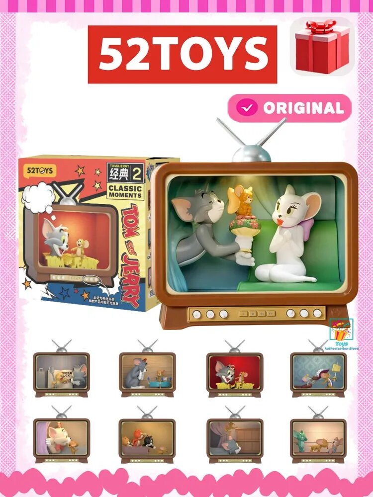 Коллекционная фигурки Слепая коробка игрушка 52TOYS Cat and Mouse TOM and JERRY Classic Moment2 Series 100% Original, подарок на день рождения