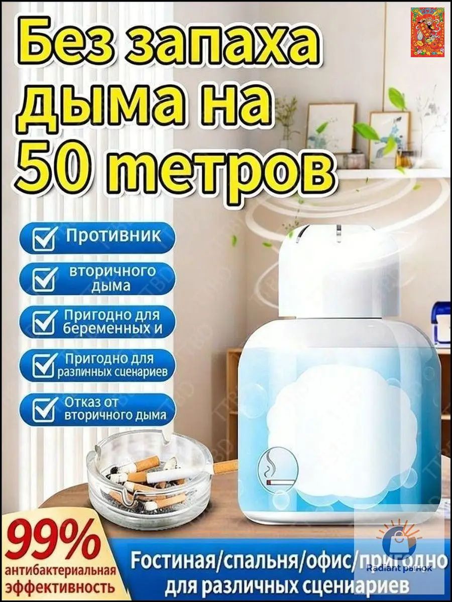 Эксклюзивный нейтрализатор табачного дыма, блок разложения запаха с технологией подавления до 90 суток