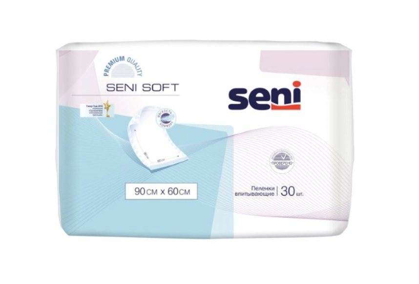 Пеленки одноразовые впитывающие | Seni Soft, | 90 х 60 см | 30 шт.