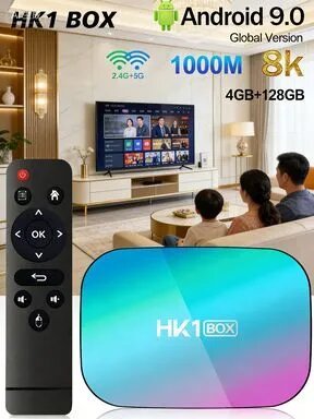 HK1 BOX S905X3 Умная 4GB 128GB ТВ-приставка Android 9.0 8K Ultra HD с гигабитным портом система караоке