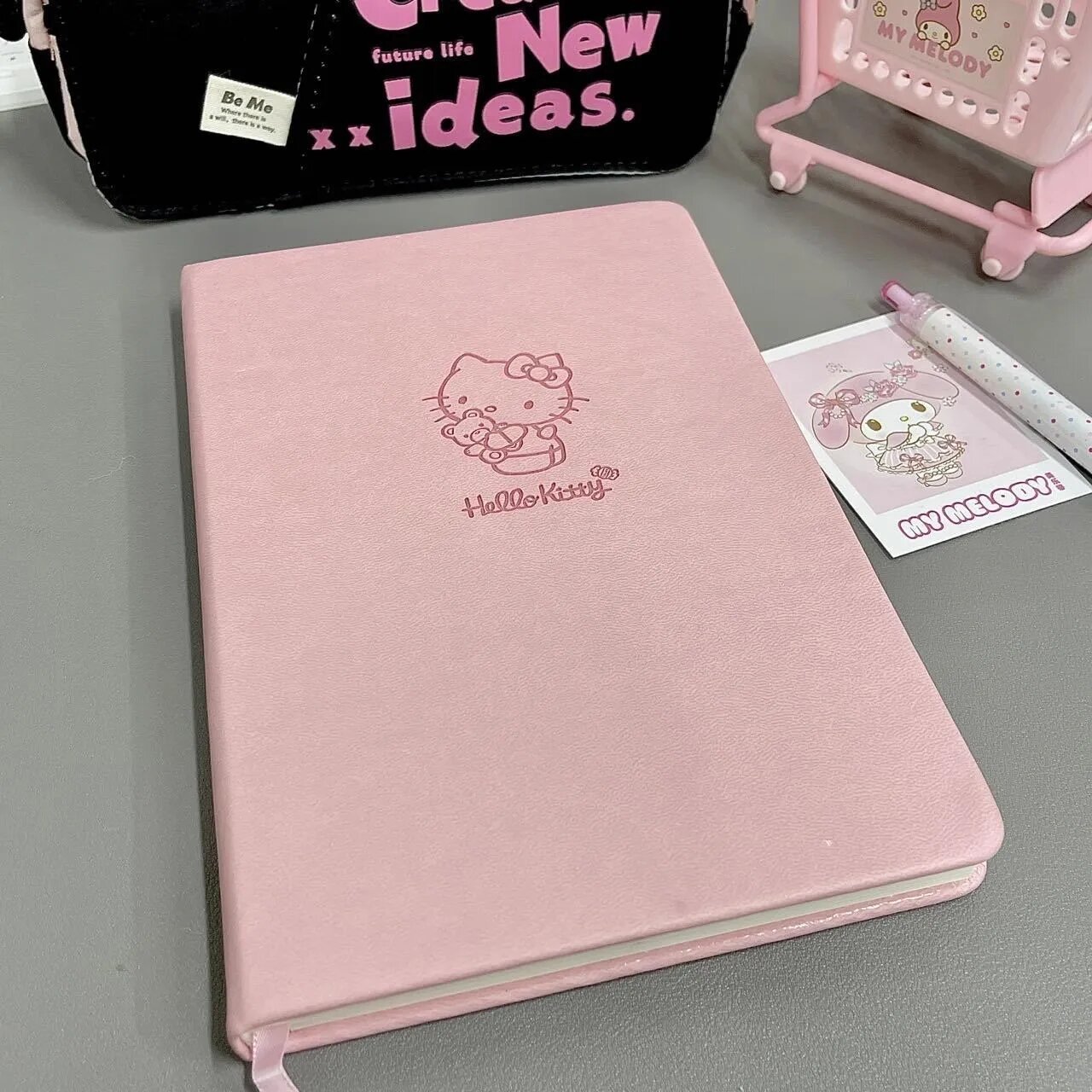 Набор канцелярских принадлежностей Sanrio: блокнот-планер с мягкой кожаной обложкой (80 страниц), милые школьные принадлежности