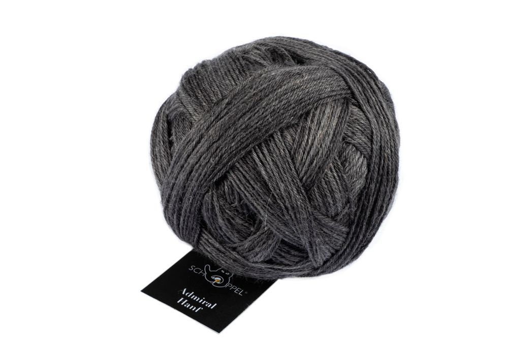 Носочная пряжа Schoppel Admiral Hanf (2377 Каменный серый/Elephant Hide) 2 мотка 100 г/420 м