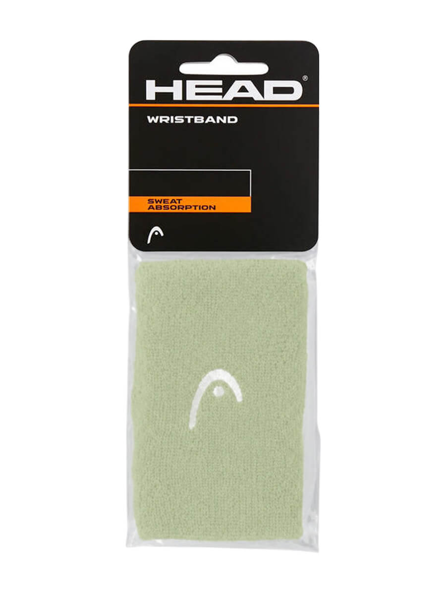 Напульсник спортивный HEAD Wristband 5 Long x2, цвет: Light Green/White.