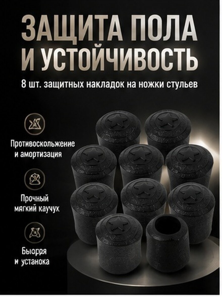 Накладки На Ноги Стула 8 Шт Для Трубы 10 Мм Защита Ног Мебели От Повреждений Размер 1 90X1 70X1 70Cm