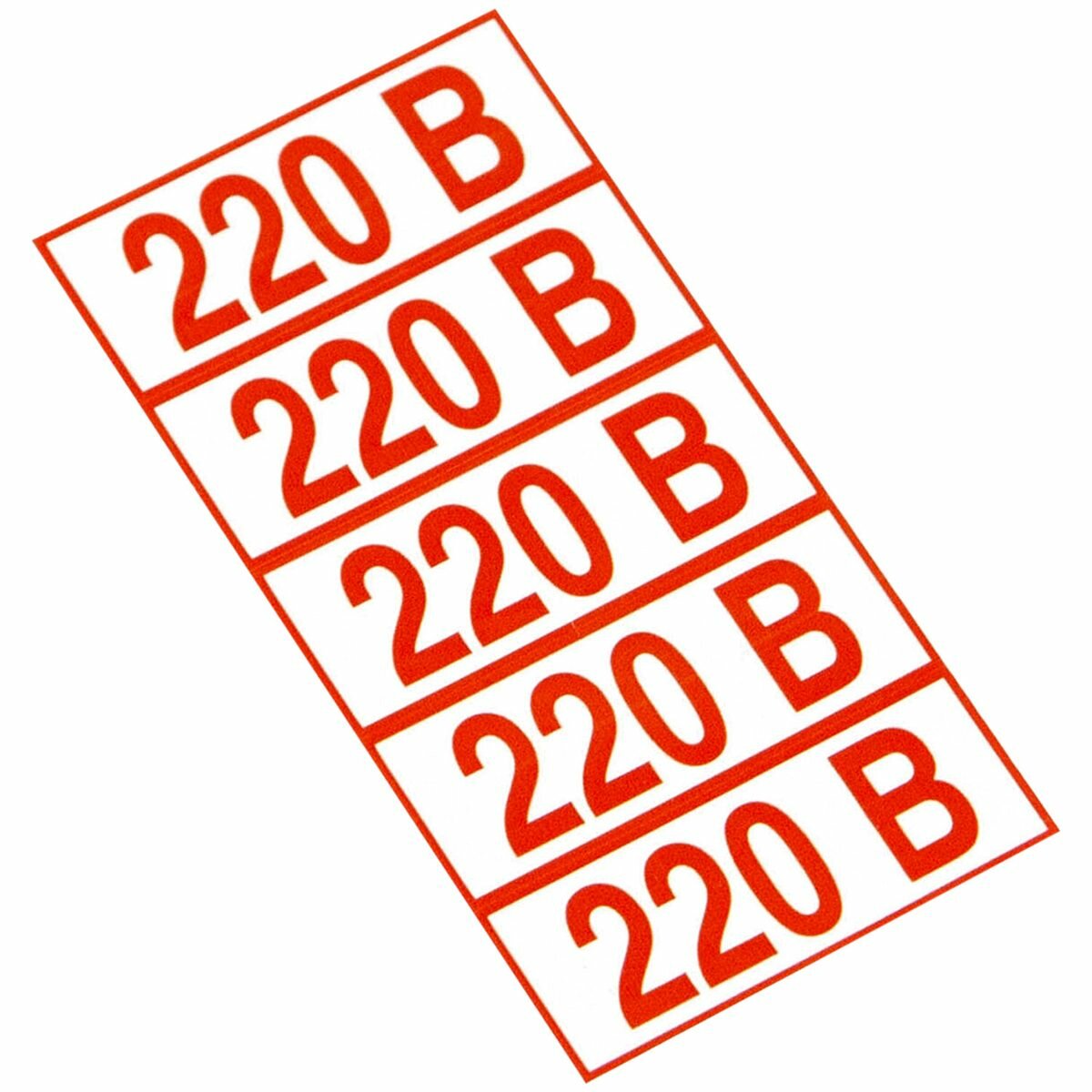 Знак электробезопасности "Указатель напряжения 220 В", комплект 20шт, 20x50мм, пленка, Z05 (Z05)