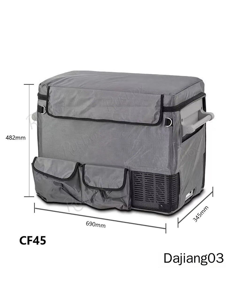 Термочехол для автохолодильника CF45 45 л, 69 см, серый металлик