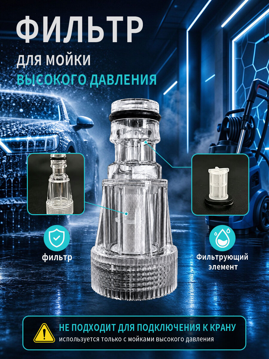 Фильтр водяной для мойки высокого давления универсальный мини для керхера