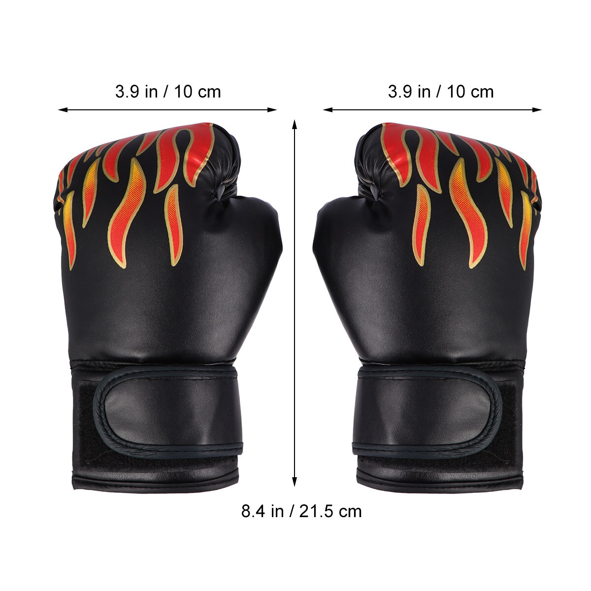 Детские боксерские перчатки из PU с узором пламени 21.50X10.00X2.00cm для таэквондо и кикбоксинга в комплекте с мишенями