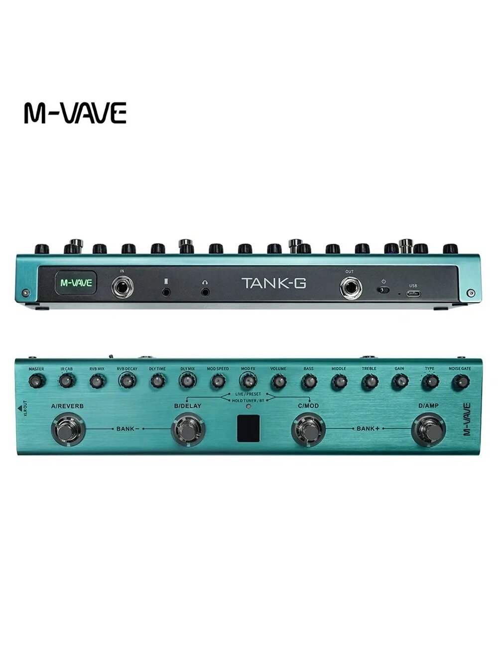 M-WAVE Tank-G Перезаряжаемая педаль мультиэффектов для гитары