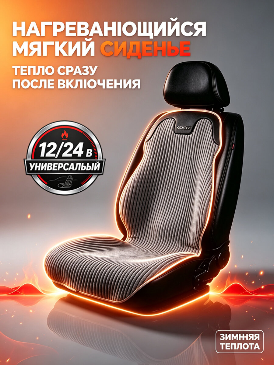 Графеновый подогрев автосиденья, Универсальный 12/24 В, Быстрый нагрев