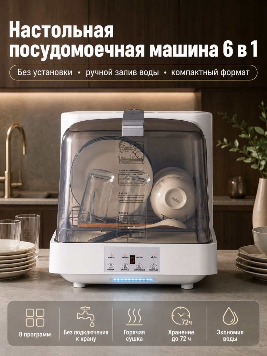 Посудомоечная машина посудомойка123, белый, прозрачный--SD926
