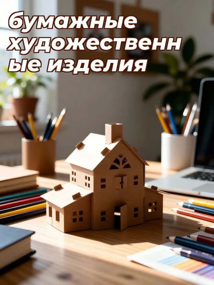 Детский креативный набор картонных домиков из прочного гофрированного картона для творческих игр