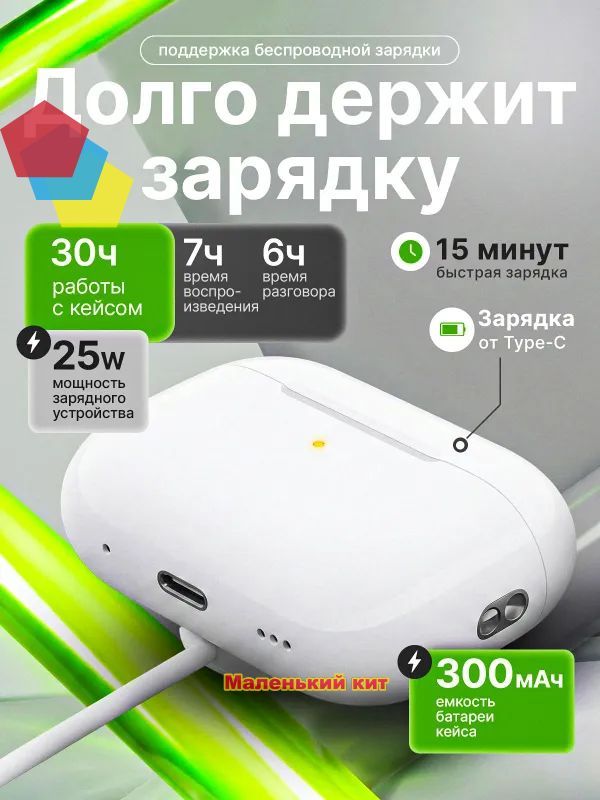 AUBRITE Наушники беспроводные с микрофоном, Bluetooth, USB Type-C, белый