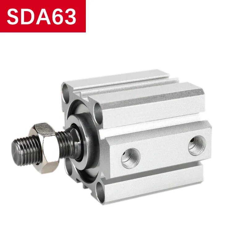 Пневматический цилиндр SDA63, 63 мм, ход 5/10/15/20/-100 мм SDA63x25-B