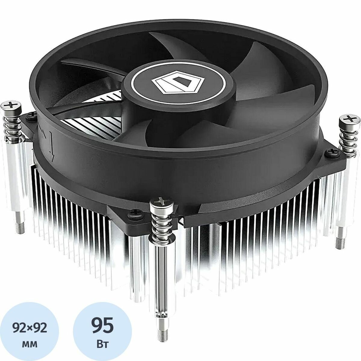 Вентилятор (кулер) для процессора ID-Cooling DK-19 PWM Soc-1700 черный 4-pin 14-26dB Al 95W (2134790)