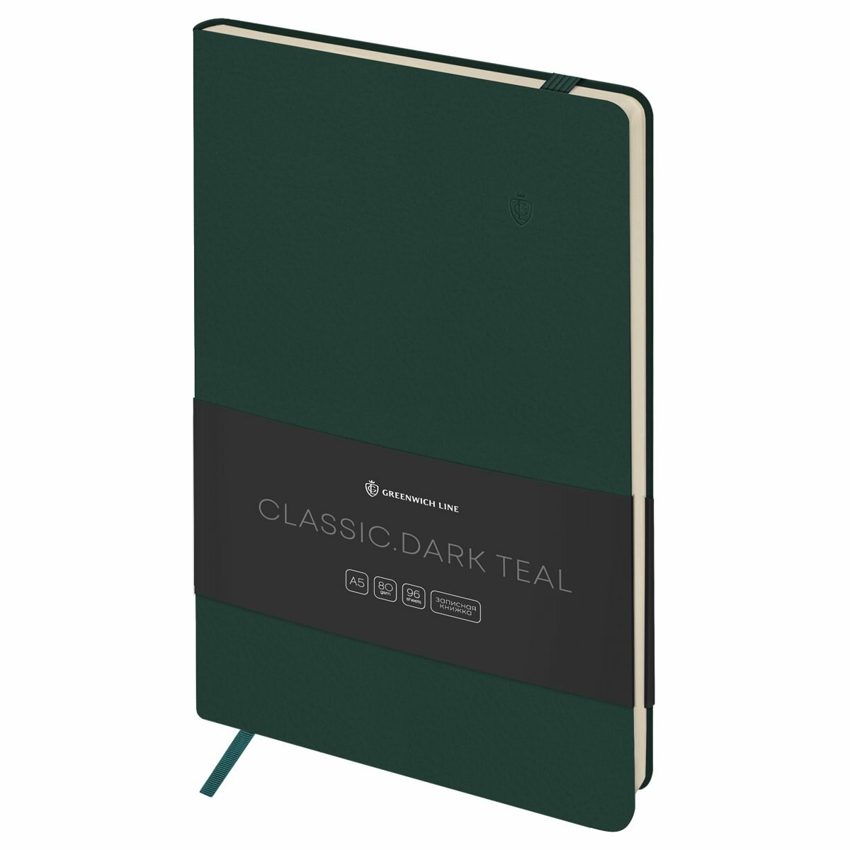 Записная книжка А5 Greenwich Line "Classic. Dark teal", 96 листов, без линовки, кожзам, с резинкой (NA5е_51438)