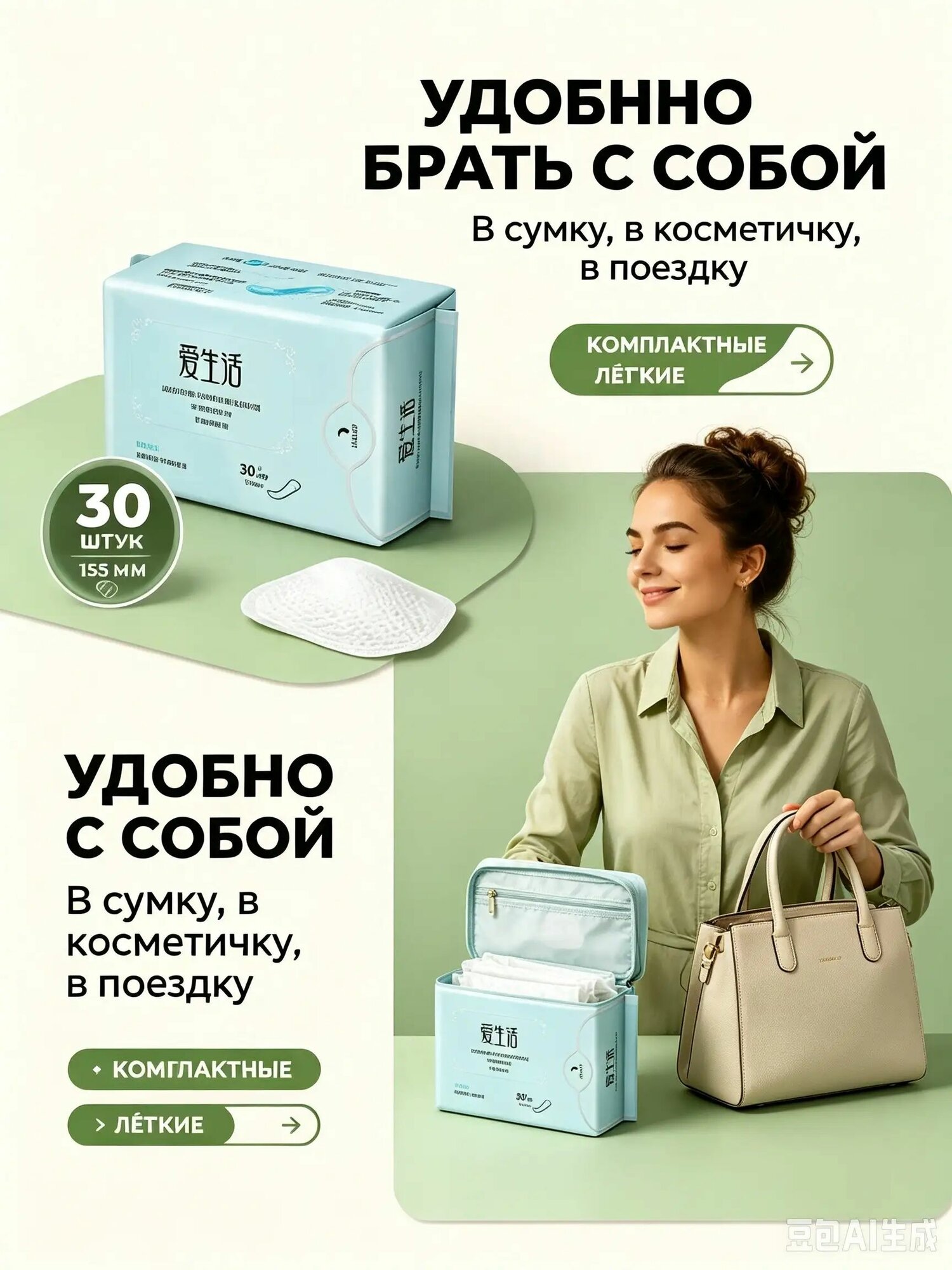 Greenleaf Прокладки женские 30 шт, Артикул: 5843390995, Цвет: Белый