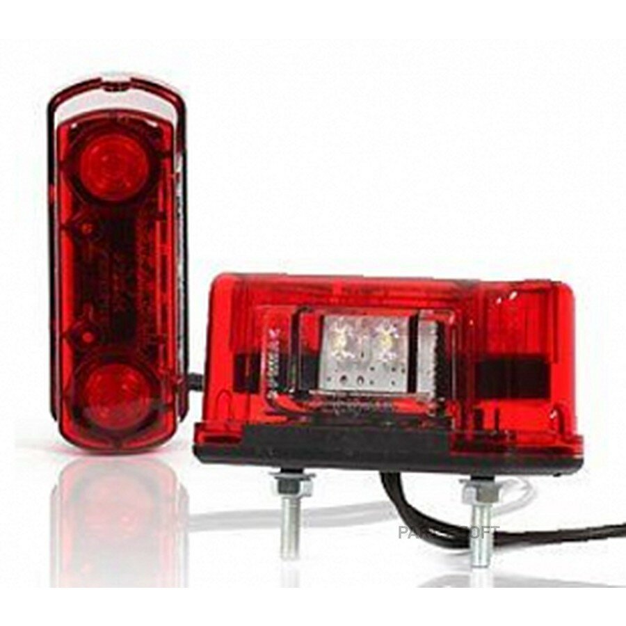 Подсветка номерного знака Евро фура, красная, универсальная 12-24В ПН3LED арт. ПН3-12-24LED ТехАвтоСвет техавтосвет ПН31224LED | цена за 1 шт