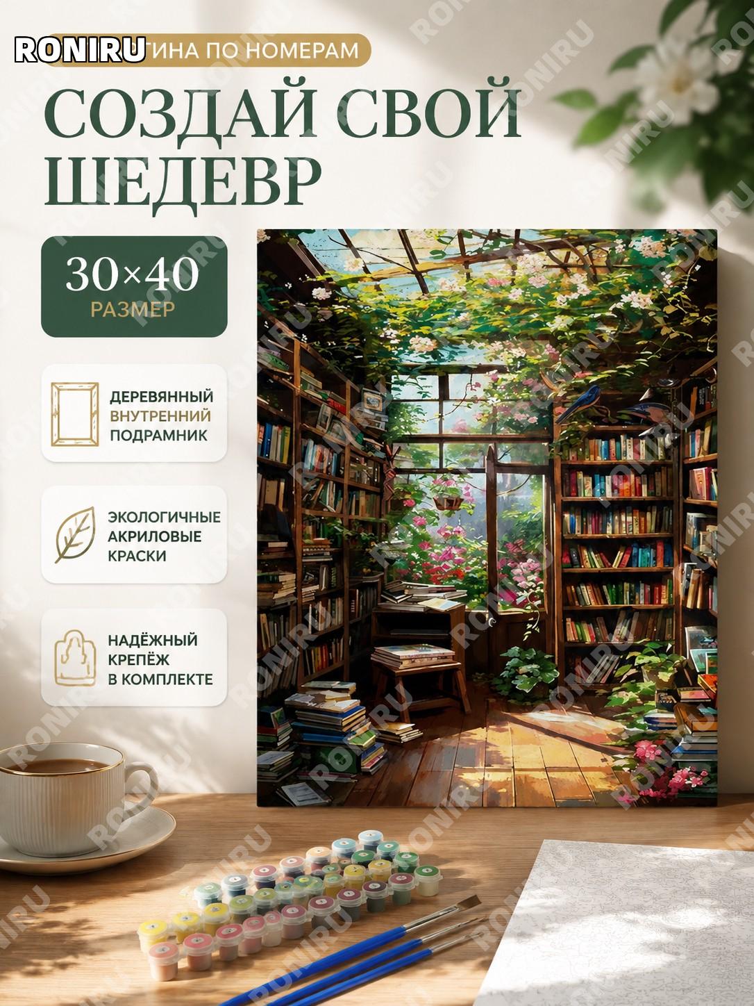 Картина по номерам WM017 30×40 см с деревянной рамой, эко-красками и крючком для декора интерьера DIY-проект дома