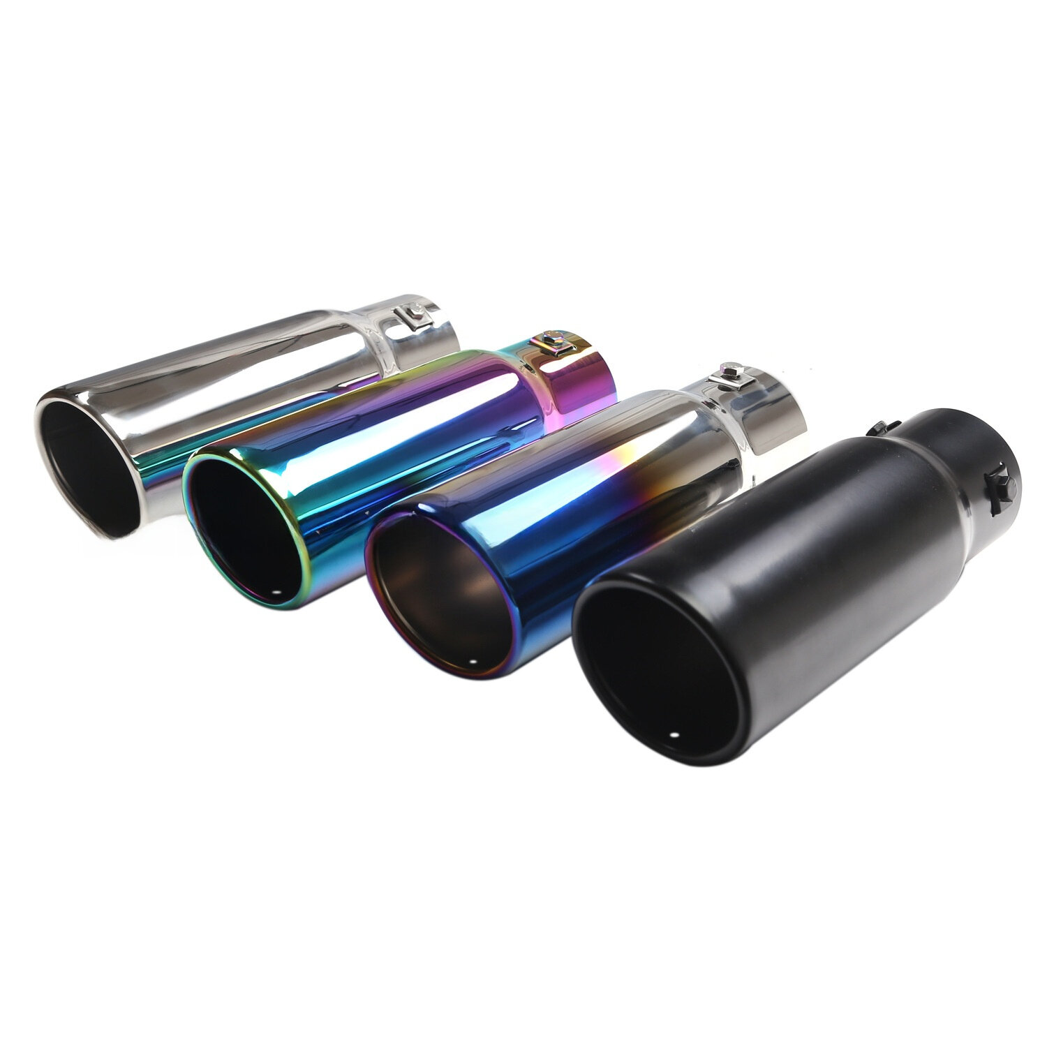 Universal 8.5-Inch Straight-Through нержавеющая сталь Exhaust Tip Muffler для 63–76 mm Pipes (Цвет: Черный, Размер/Сторона: 63-76mm)