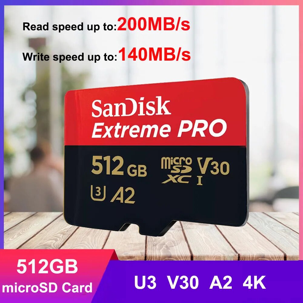 SanDisk Extreme PRO microSD карта памяти 64/128/256/512 ГБ 512GB