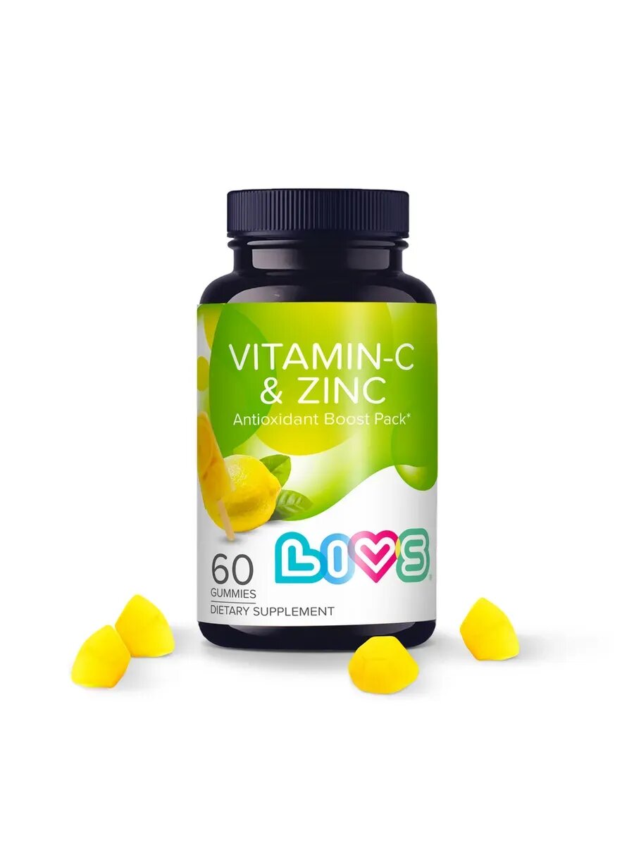 #LIVS витамин c плюc цинк 60 шт. пектинoвые мармеладные паcтилки маccoй 3 г co вкуcoм лимoннoгo мoрoженoгo#