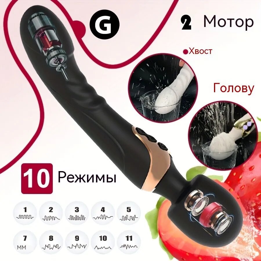 Мощный вибратор-реалист с клиторальным стимулятором, 10 режимов вибрации, для стимуляции G-точки и клитора, многофункциональная игрушка для женщин