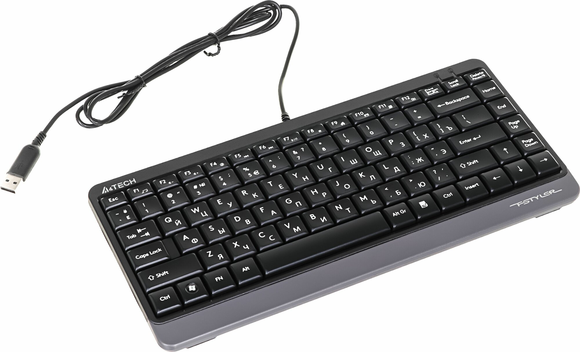 Клавиатура A4Tech Fstyler FK11 черный/серый, интерфейс USB, slim-дизайн (FK11 USB (GREY))