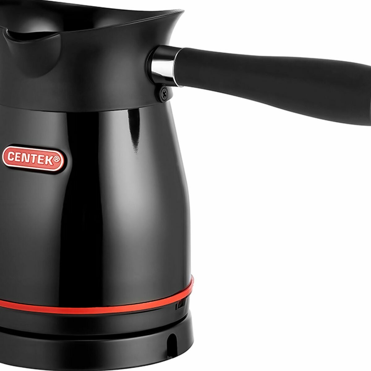 Турка электрическая CENTEK CT-1098, 0,5 л, 480 Вт, механическое управление, стальная, черная, CT-109 (CT-1098 SS)