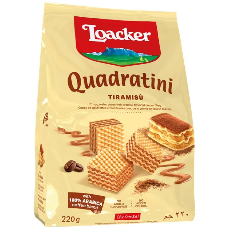 Вафли LOACKER QUADRATINI Тирамису 220г