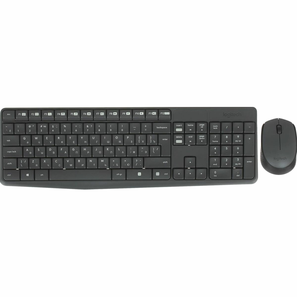Набор клавиатура+мышь Logitech MK235, серый/черный, USB беспров(920-007949) (2374287)