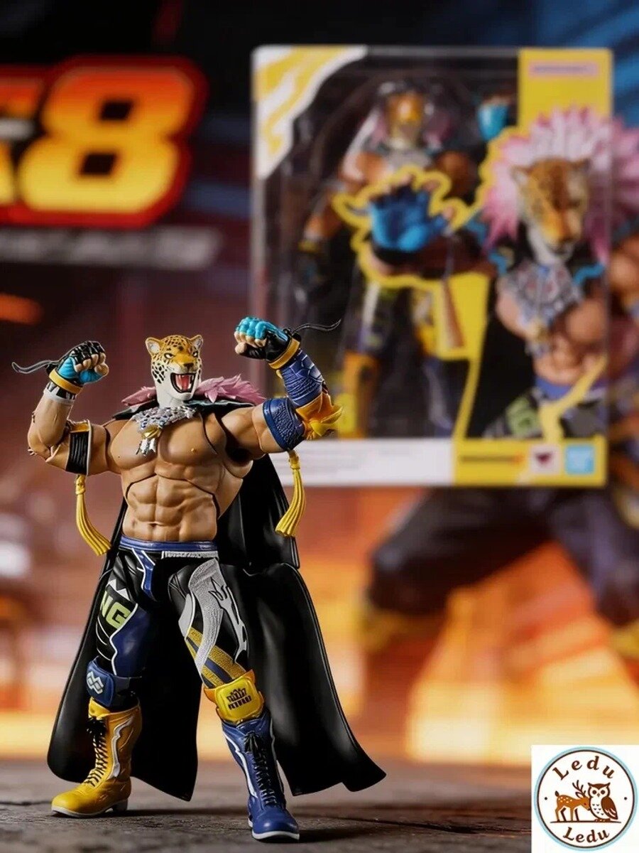 Фигурка Bandai S.H.Figuarts Кинг 17 см. Tekken 8 (серия Железный кулак 8). С новым плащом и сменными руками