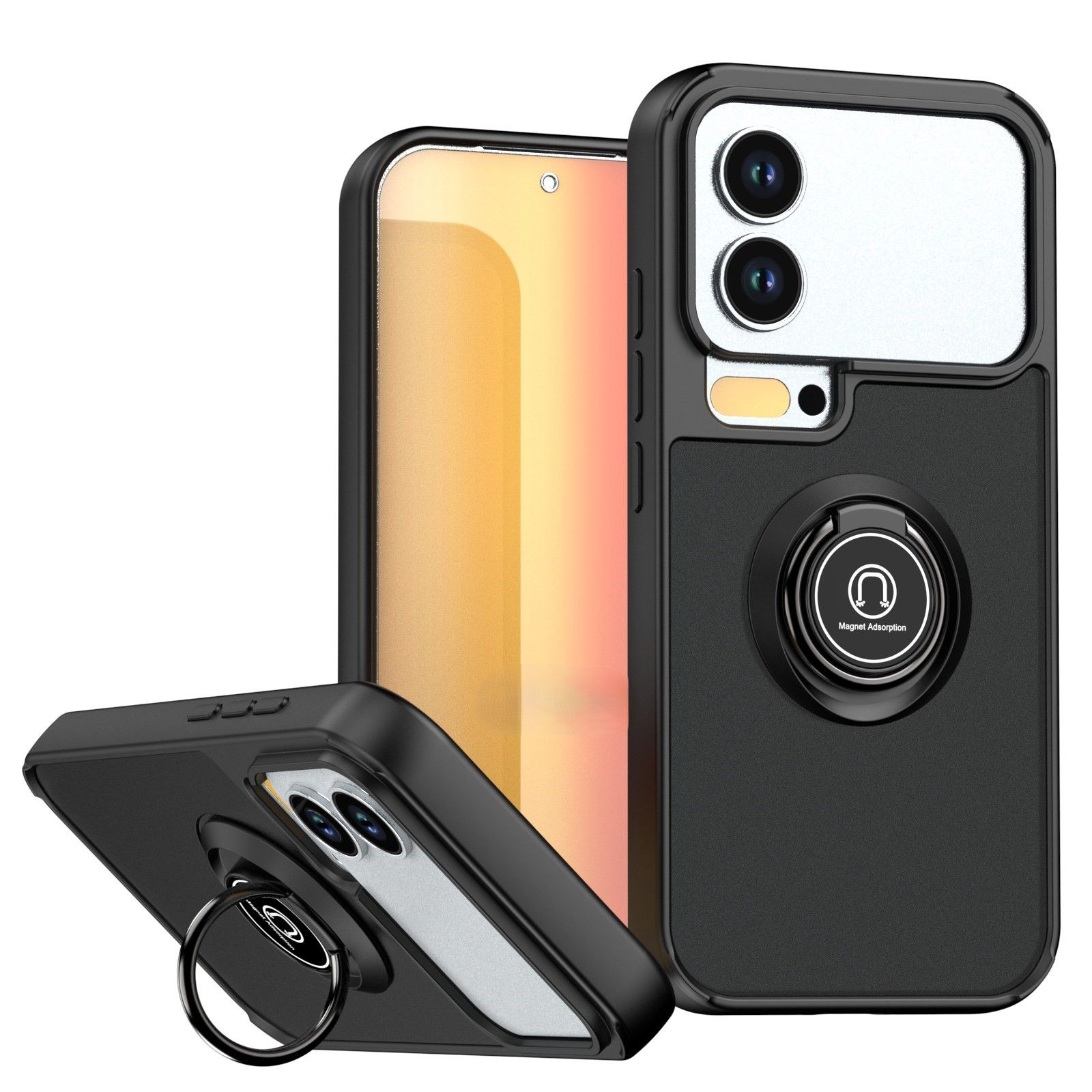 Чехол для Xiaomi 17 Pro Max (Сяоми 17 Про Макс), чехол с кольцом-подставкой и магнитной присоской, матовый чехол для мобильного телефона