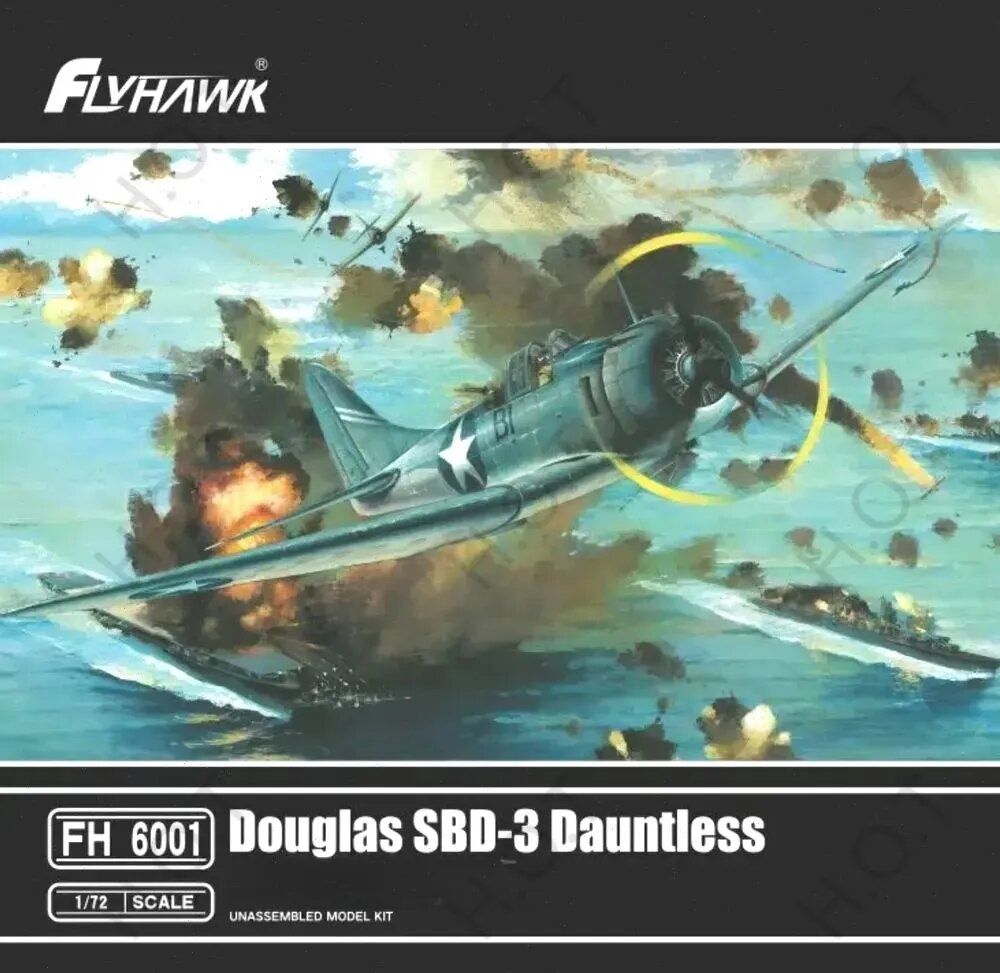 Flyhawk FH6001 1/72 Douglas SBD-3 Dauntless Модель сборки самолёта