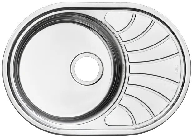 Мойка кухонная IDDIS Suno SUN65SDi77 металлическая, 65x48, мойка для кухни, с крылом, овальная, матовая