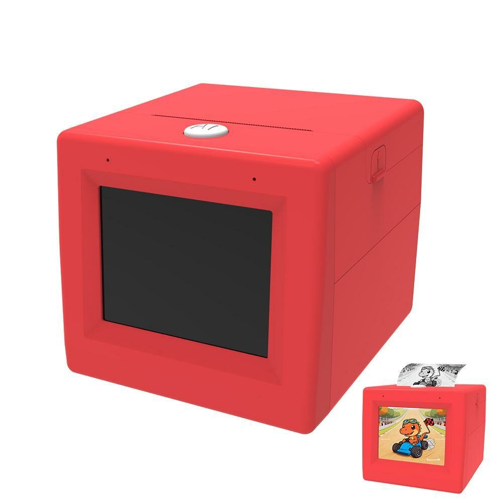 Мини-принтер AI Magic Box, красный, с экраном 2.8 дюйма и голосовым управлением