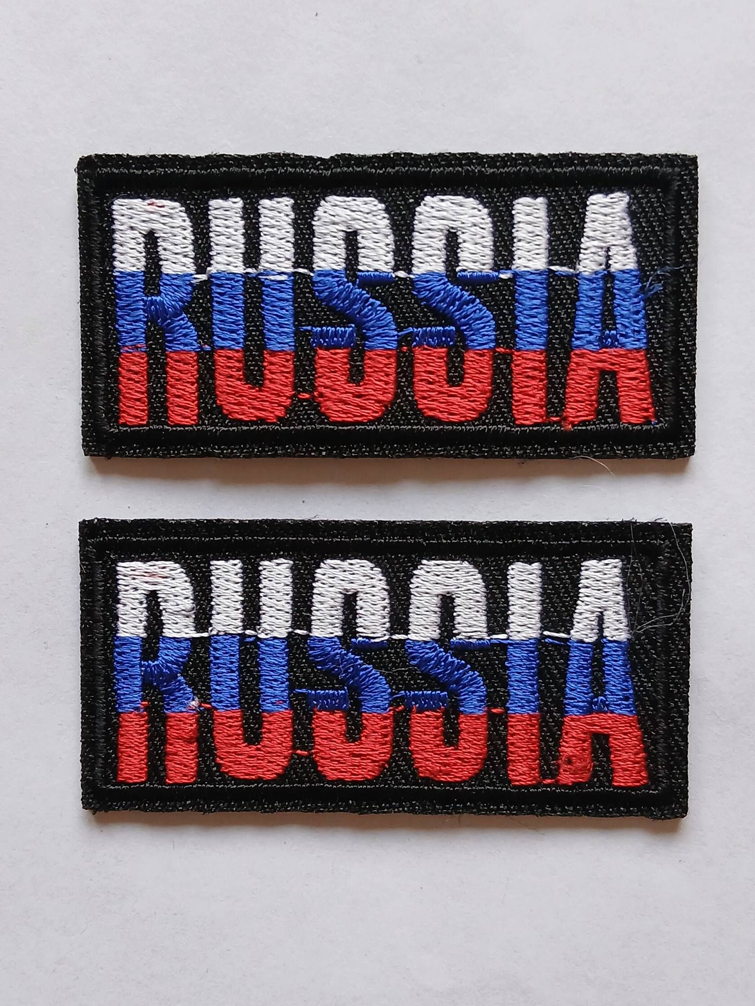 Термоаппликация, патч 2 шт.(2.5Х5.5 см.)*Россия* триколор, на одежду