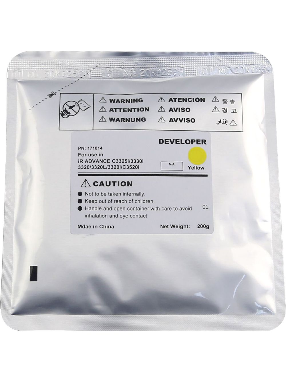 Девелопер CET CET171014 для CANON C3320/3325i/3330/3525i/3530i Yellow