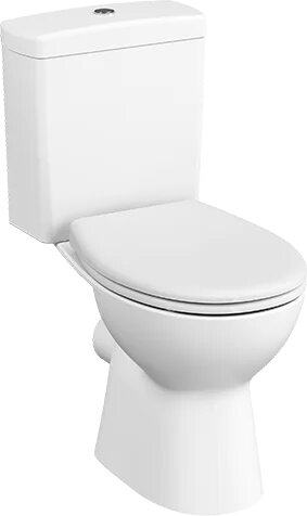 Унитаз-компакт напольный VitrA S10 9864B003-7201 с микролифтом, безободковый, фарфоровый, белый, глянцевый, овальный, с нижним подводом, сиденье для ун