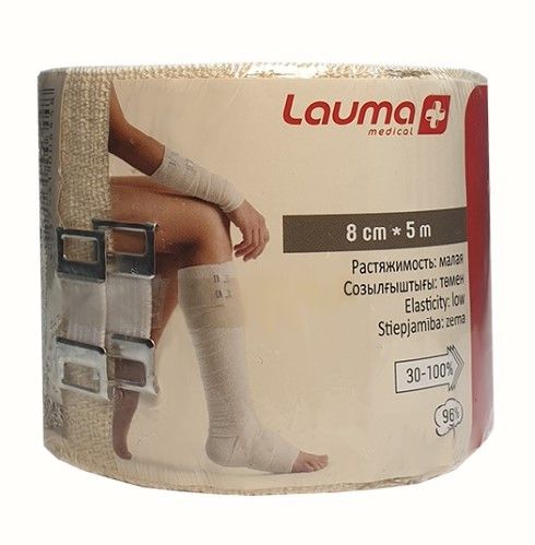 Lauma бинт медицинский эластичный компрессионный модель 6 8 смx5 м/малой растяжимости