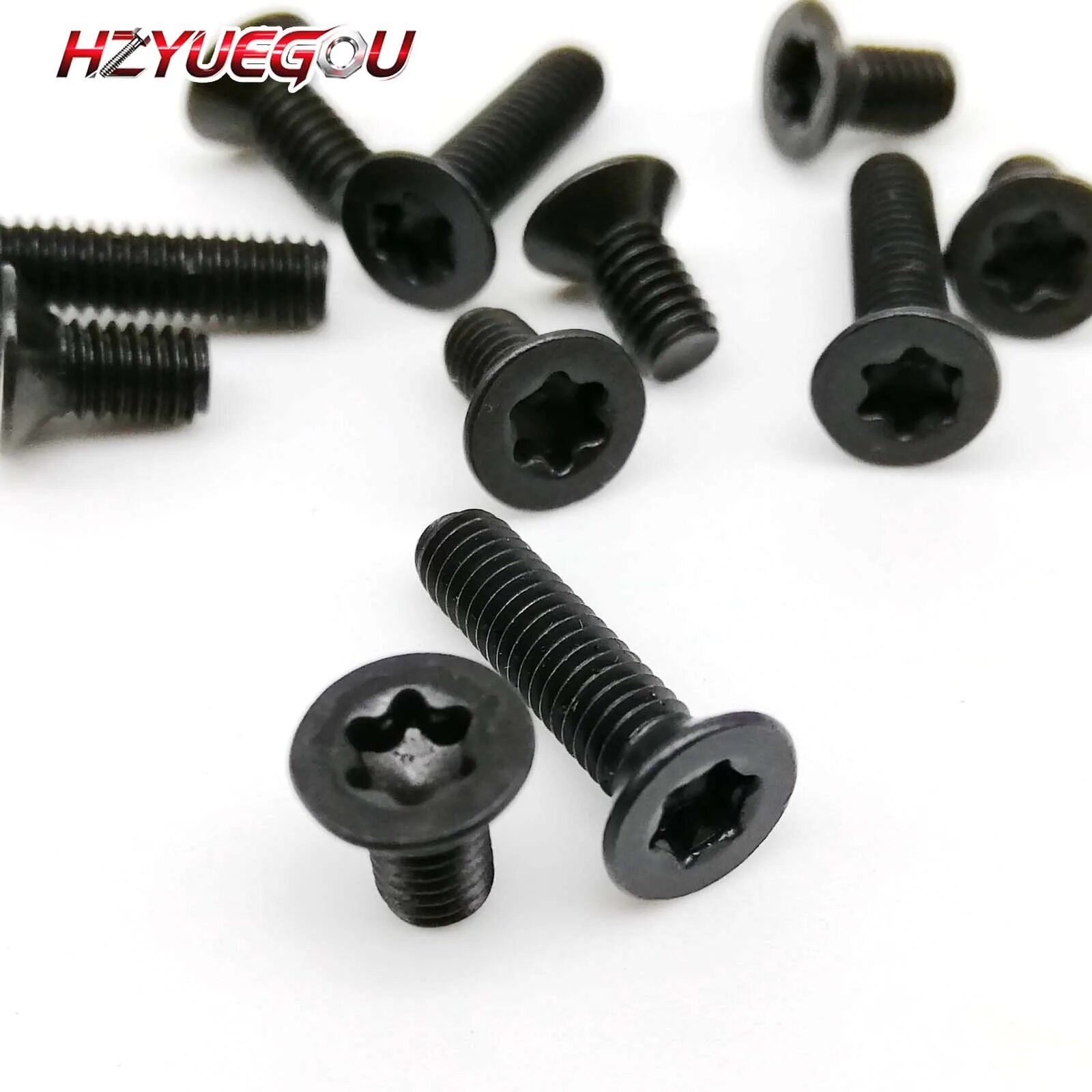 HZYUEGOU шестилепестковые винты Torx черные M2 M2.5 M3 M4 8.8 углеродистая сталь 10pcs M4x16mm