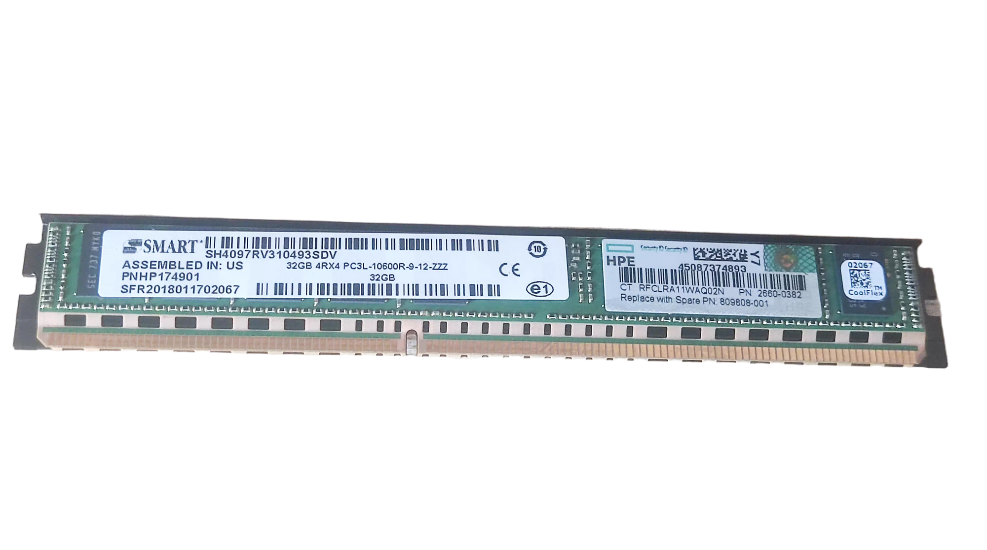 Модуль памяти для сервера HPE 3PAR StoreServ 8000 Storage HP 32GB 809808-001 PC3-10600R VLP 4Rx4 DDR3-1600MHz ECC Reg Memory 2660-0382