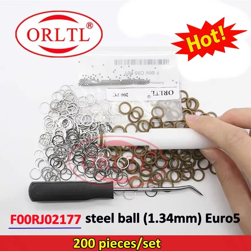 200 шт. ремкомплектов форсунок Common Rail F00VC05001+F00VC99002, стальные шарики, уплотнительные кольца F00VC05009 F00VC05008 F00RJ02177 для Bosch