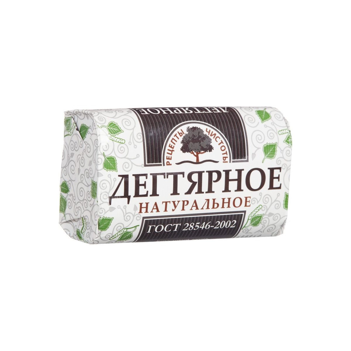Мыло кусковое туалетное Рецепты чистоты "Дегтярное", 90г, 1шт.