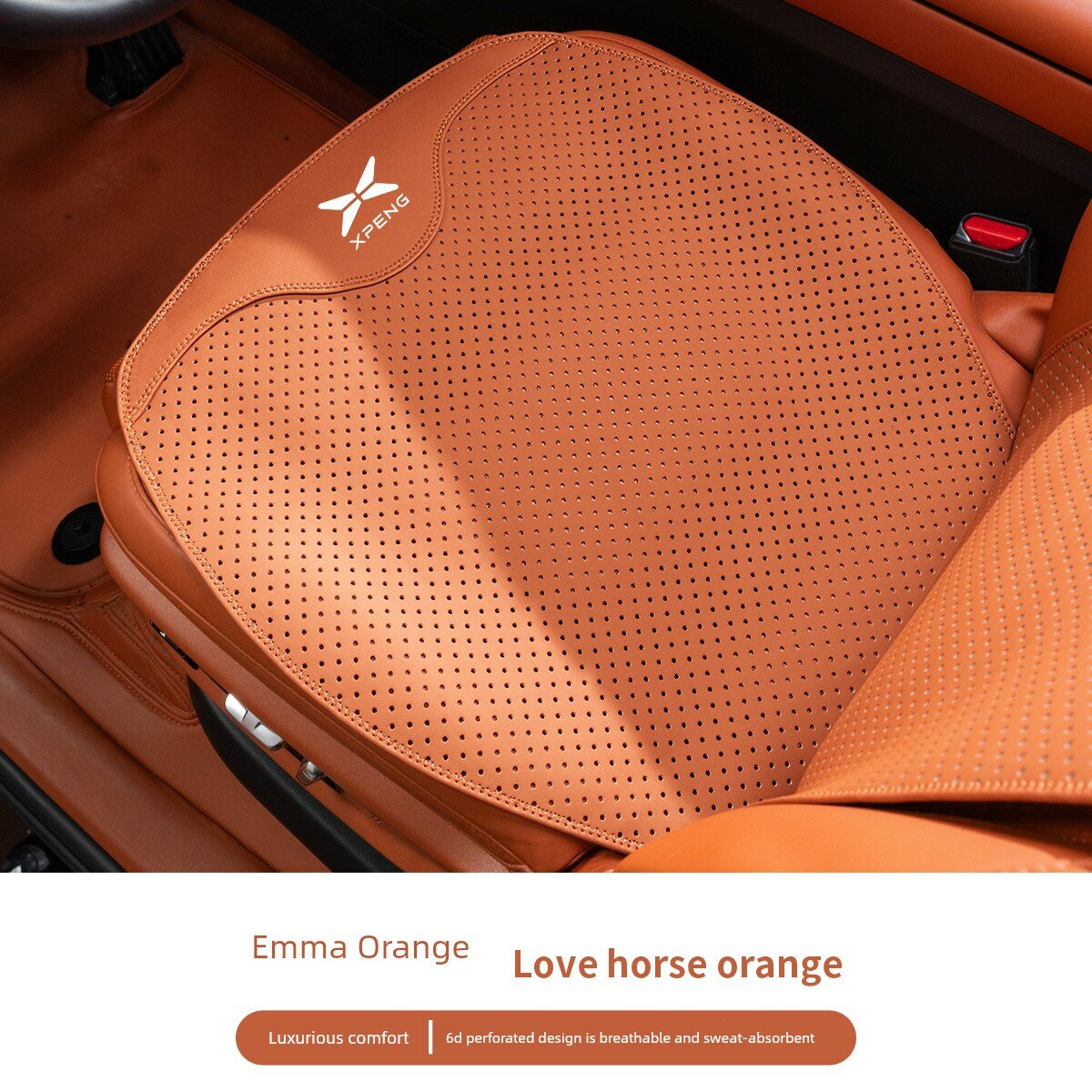 Чехол для переднего сиденья из нубука для Xpeng M03/P7/G6/G9/P5/X9/G7 - идеальный оранжевый, 1 шт