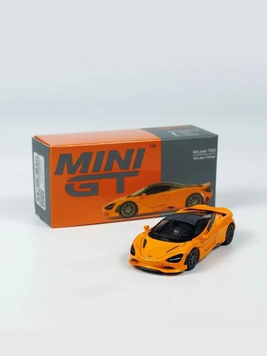 Машинка TSM MINI GT 1/64 #814 McLaren 750S orange Die-cast Alloy Car Model Collection Display Gift