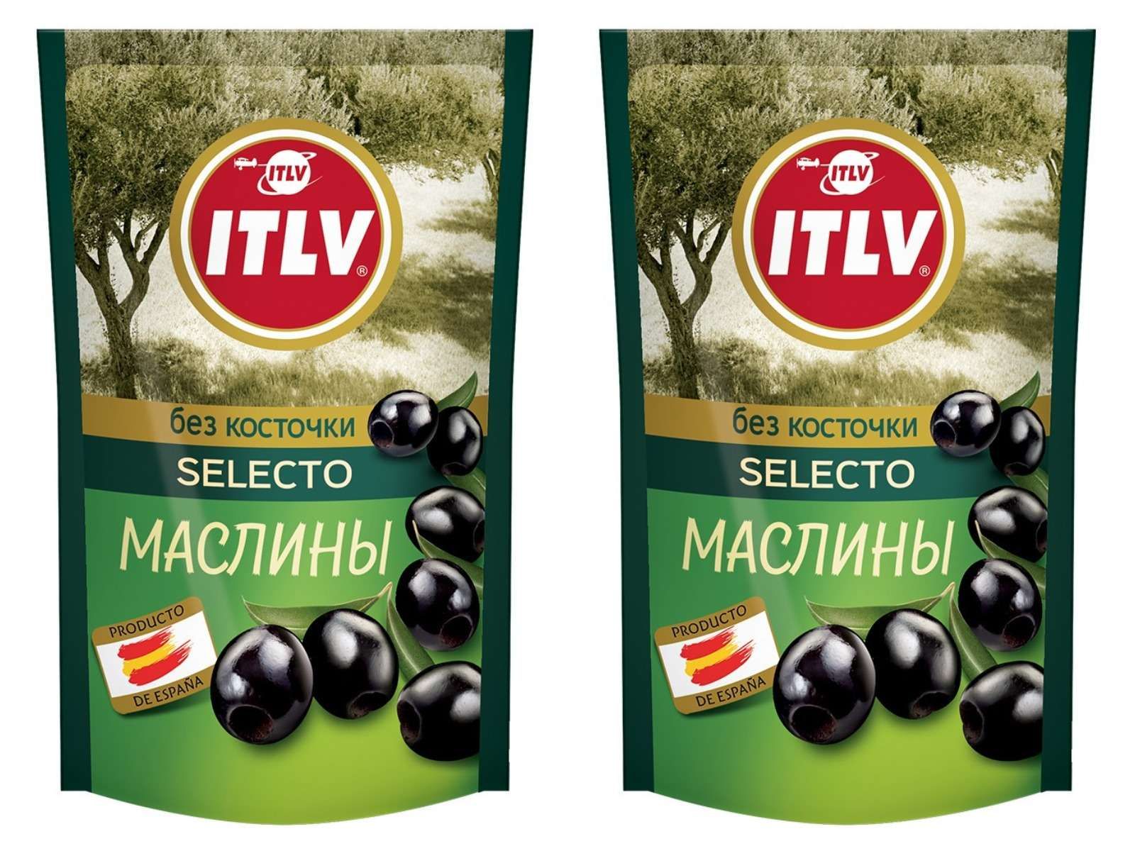 ITLV Маслины черные без косточки, 170 г, 2 уп.